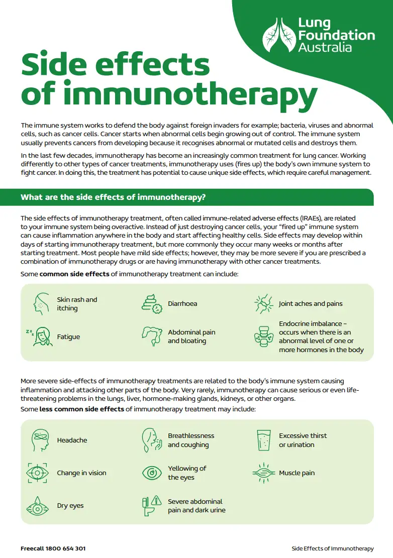 Side effects of immunotherapy - Lung Foundation Australia